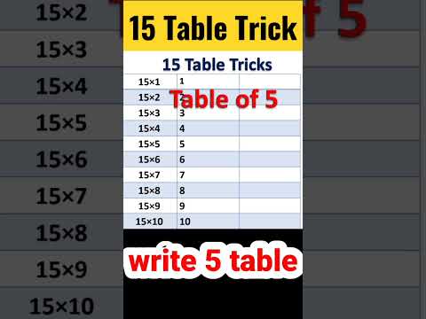 15 Table Trick#tabletrick #mathstricks #maths#shorts #trending #shortvideo #viral
