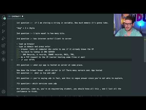 Trying to answer interview questions a subscriber was asked for junior full stack position