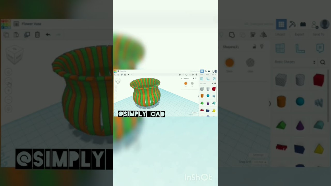 Flower Vase🌻design in TinkerCAD