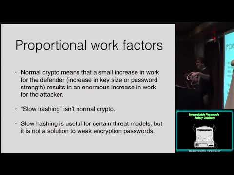 Unspeakable passwords pronounceable or Diceware Jeffery Goldberg