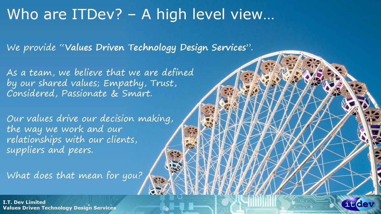 Introducing ITDev Values Driven Technology Design Services