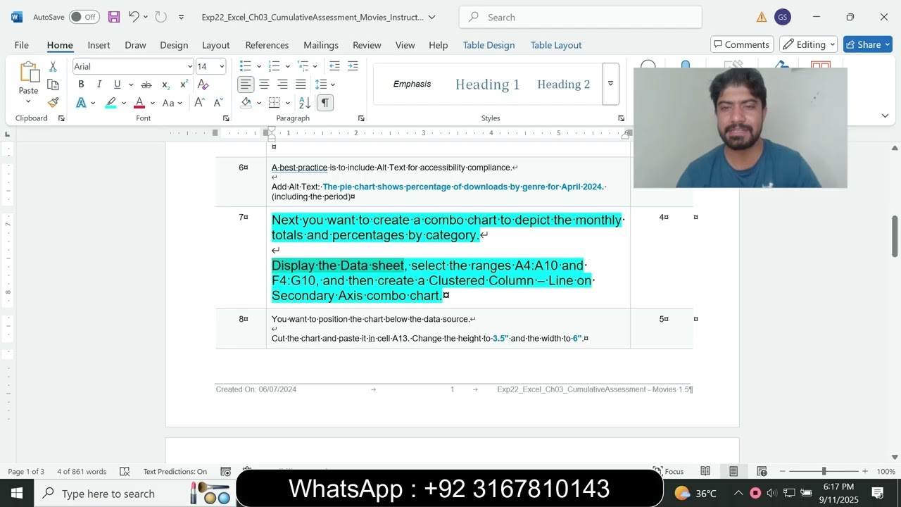 Exp22_Excel_Ch03_CumulativeAssessment_Movies | Excel Chapter 3 Cumulative Assessment - Movies |Exp22