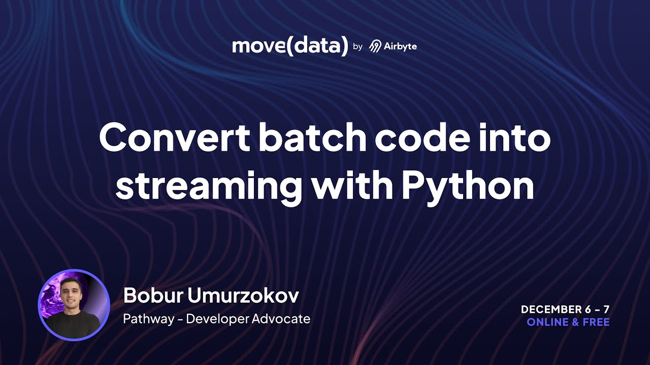Convert batch code into streaming with Python