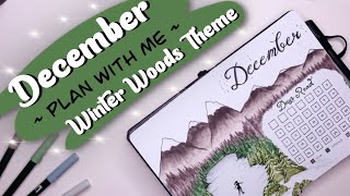 Winter Woods Themed Bullet Journal - Plan With Me December 2022 Reading ...