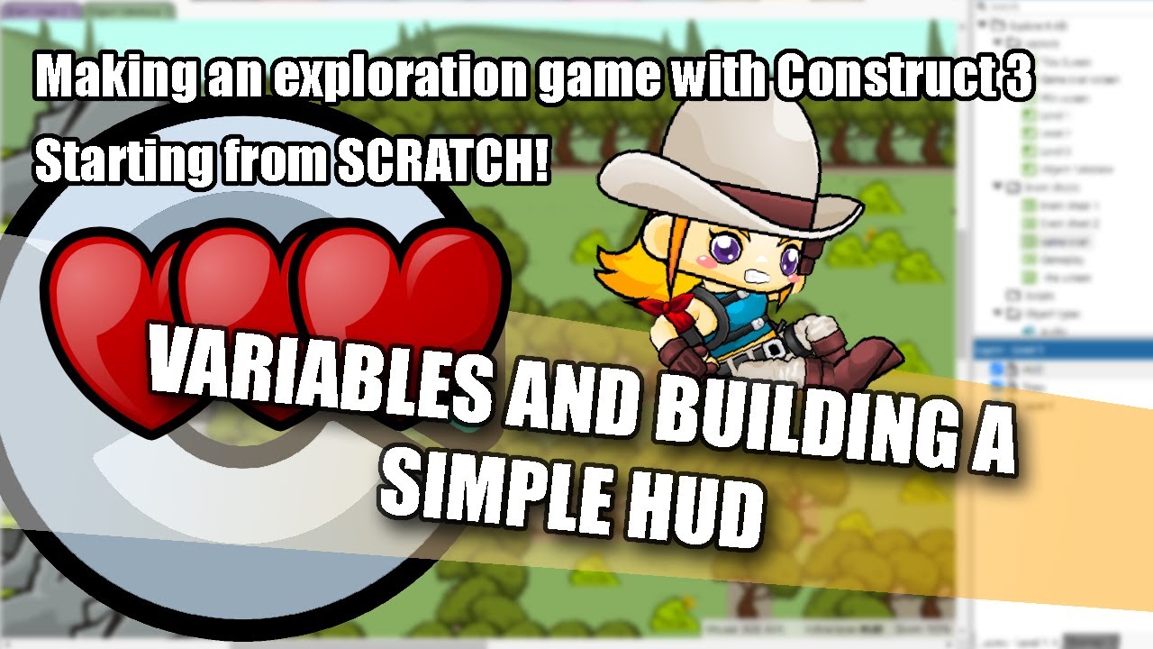 Construct 3 Tutorial: Variables and making a simple HUD