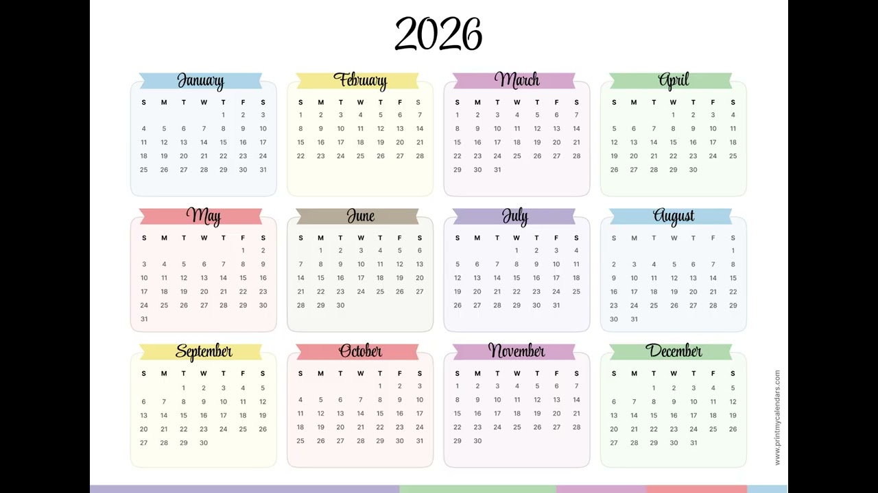 2026 Calendar Printable | Free PDF Download (US) | A4 & Letter Size #2026 #2026calendar #calendar