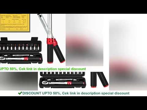 SALE RIDERACE Bicycle Torque Wrench Set 15Pcs 1/4" 2-24Nm Dual Direction Bike Allen Key Tool Socket