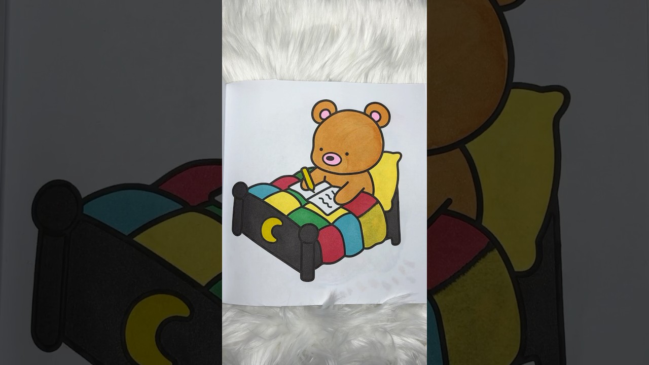 Coloring: 🐻✨A bear in bed✨🐻