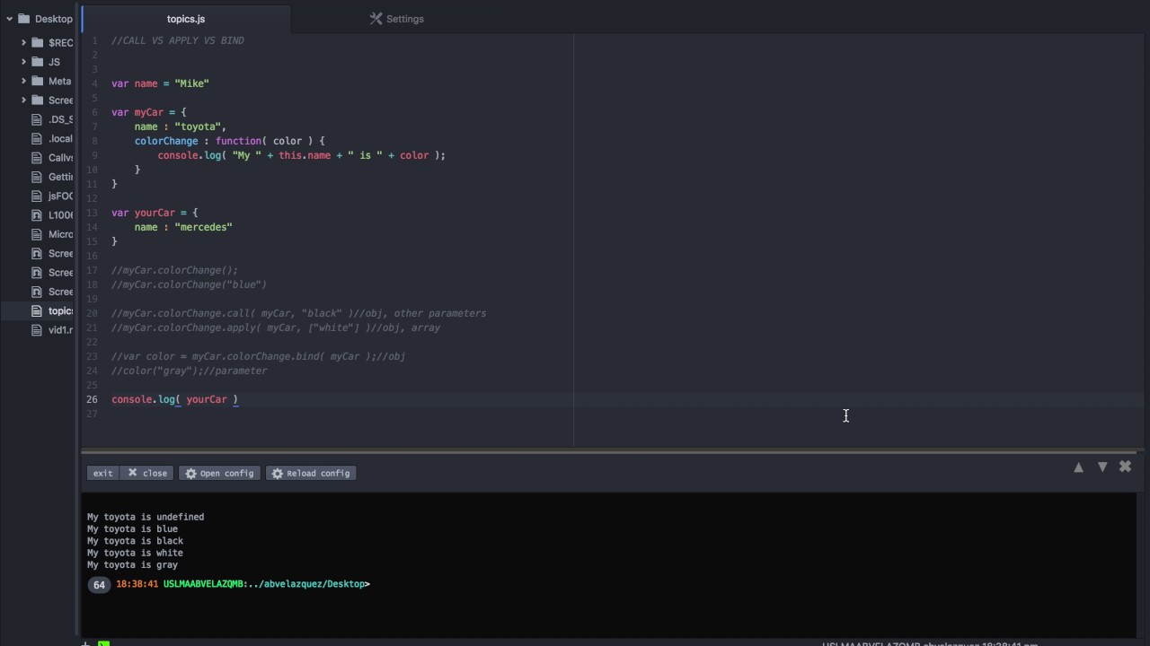 Call vs Apply vs Bind Functions in Javascript