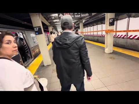 NYC subway R train from 8th Street NYU to 21st Street queens bridge via F line