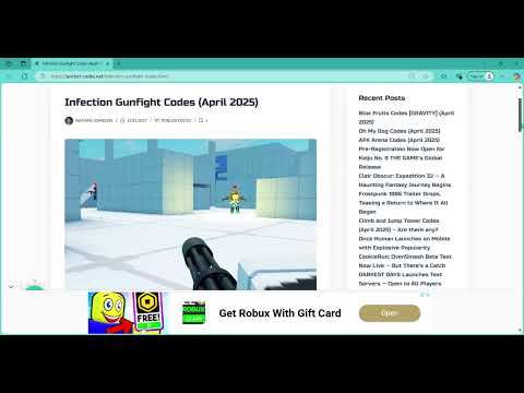 Infection Gunfight Codes April 2025 Pocket Codes Personal Microsoft​ Edge 2025 04 25 12 36 47