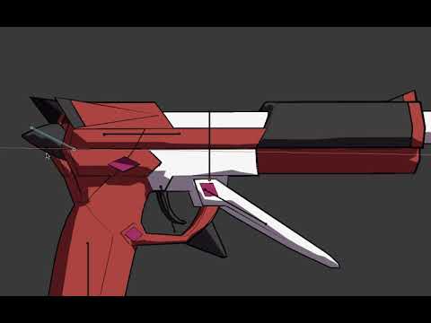 Blender Practice: Chris Yukine Symphogear G-AXZ handgun