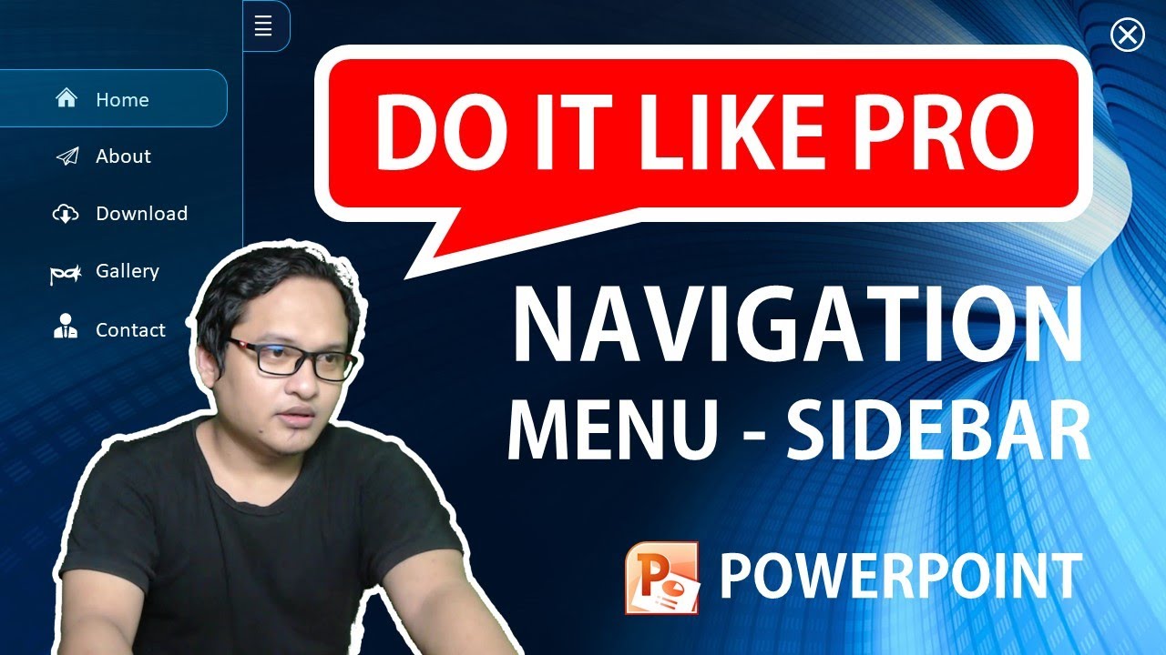 SIDEBAR MENU NAVIGATION  -  WITH POWERPOINT ( Website like, Seamlessly Animation )