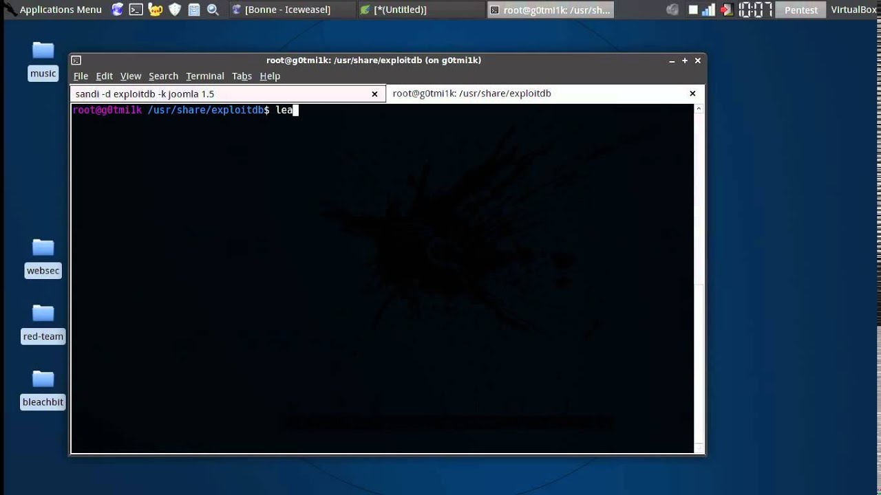 Hackyard - joomla admin vulnerability