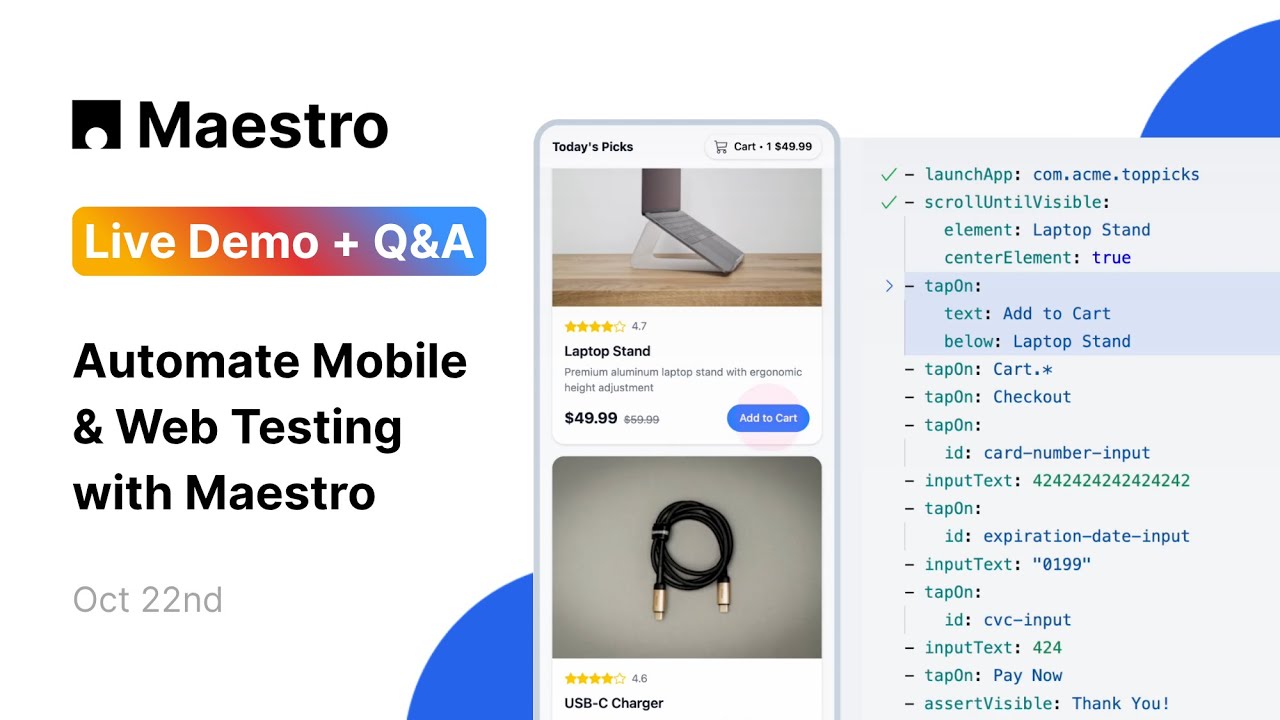 Live Demo + Q&A: Automate Mobile & Web Testing with Maestro