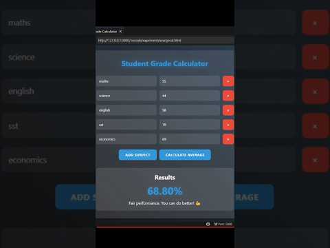 Student Grade Calculator Using HTML, CSS & JavaScript 💻📊 | Code Your Own!