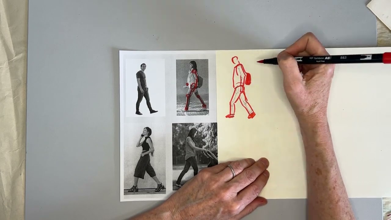 How to QUICKLY sketch people walking & in motion
