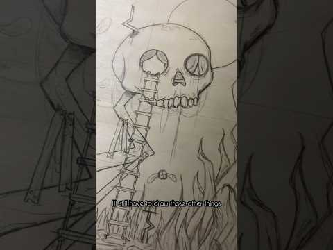 Fingers crossed on my paint supply! #art #wip #sketch #drawing #fantasyart #weirdart #skull #darkart