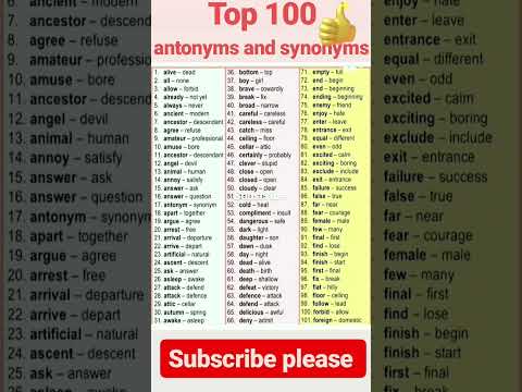 100 Antonyms and synonyms || opposite and similar words #shorts