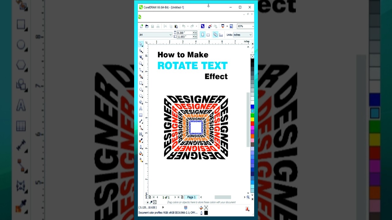 Unique Text Effect Tutorial for BEGINNERS #unique #texteffect #shorts #design #coreldraw