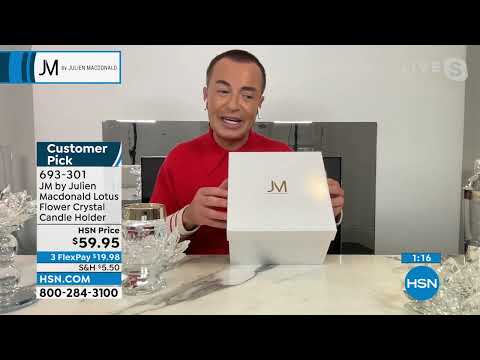 JM by Julien Macdonald Lotus Flower Crystal Candle Holder