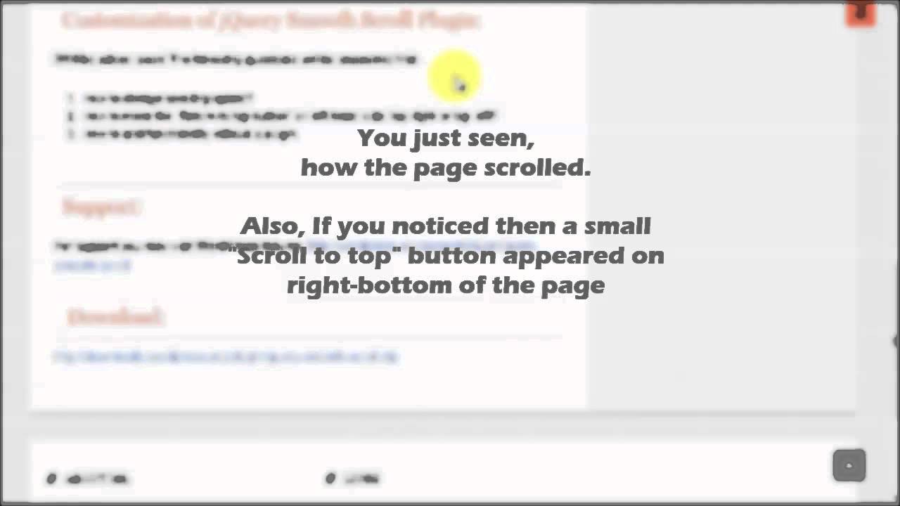 What does jQuery Smooth Scroll Plugin do?