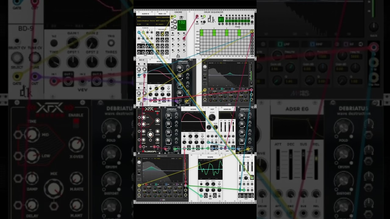 Some techno rumble kicks in vcv rack #vcvrack #technoproducer #modulartechno
