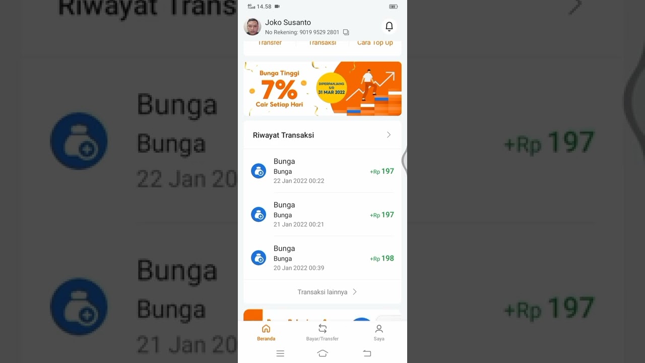 NABUNG 1.000.000 DI SEABANK DAPAT BUNGA BERAPA SIH ? #shorts