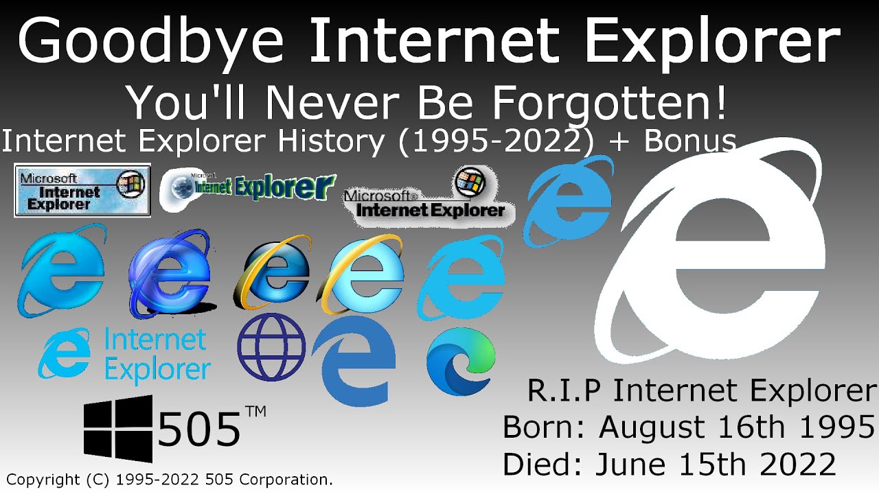 Goodbye Internet Explorer You'll Never Be Forgotten! | Internet Explorer History (1995-2022) + Bonus