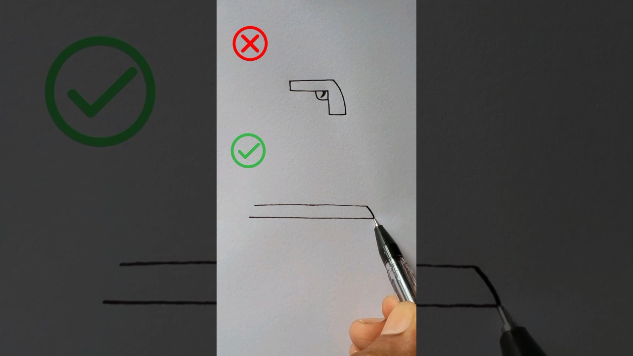 Gun drawing easy 🔫 #drawingtutorial
