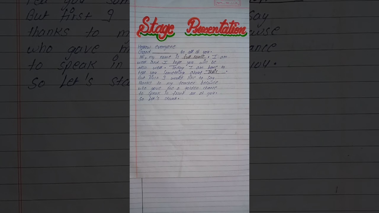 How to start presentation? l Stage presentation in english l #viral #stage #presentation #english