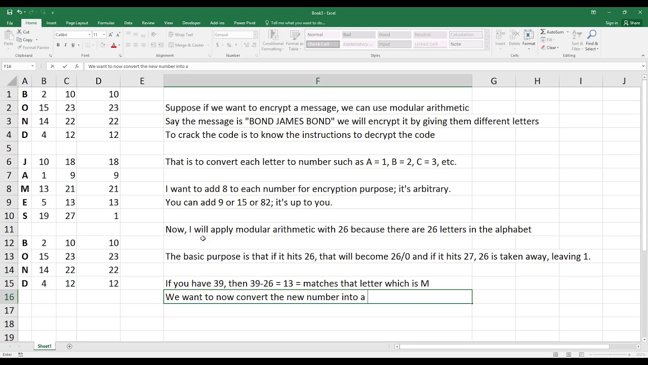 How to Perform Cryptography in Excel. [HD]