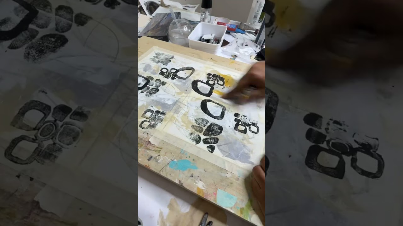 Super Exciting Mixed Media Abstract Colorful Collage On Paper #shorts #mixedmedia