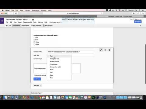 Google Forms ilə online test hazırlamaq – Təhsildə texnologiyadan istifadə