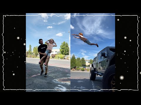 ADLEY JUMPS dad's MONSTER TRUCK!!! Brave jump from the top of the jeep at The Spacestation! #Shorts