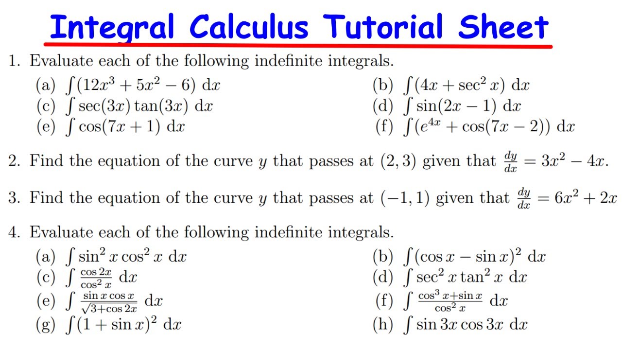 Integral Calculus  - Tutorial Sheet 9 Solutions