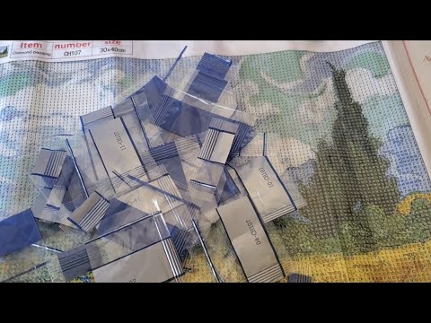 Diamond Painting Kit up with me "Wheat Field with Cypresses" by Van Gogh