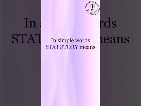 Meaning of the term Statutory | Adv Melisa Rodrigues