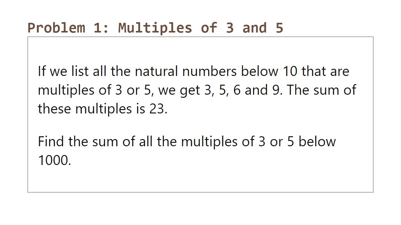 Project Euler: Problem 1 (analysis)