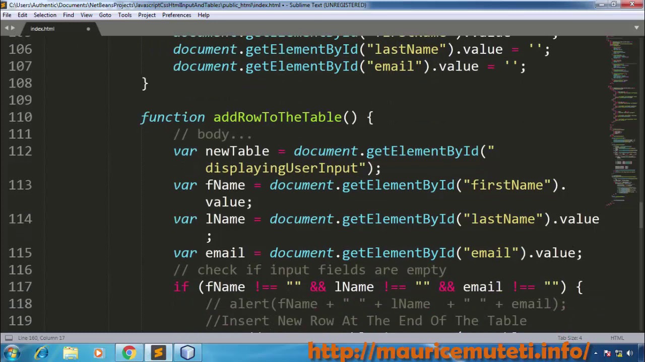 8. JAVASCRIPT CSS HTML TUTORIAL - How To Edit Selected Table Row