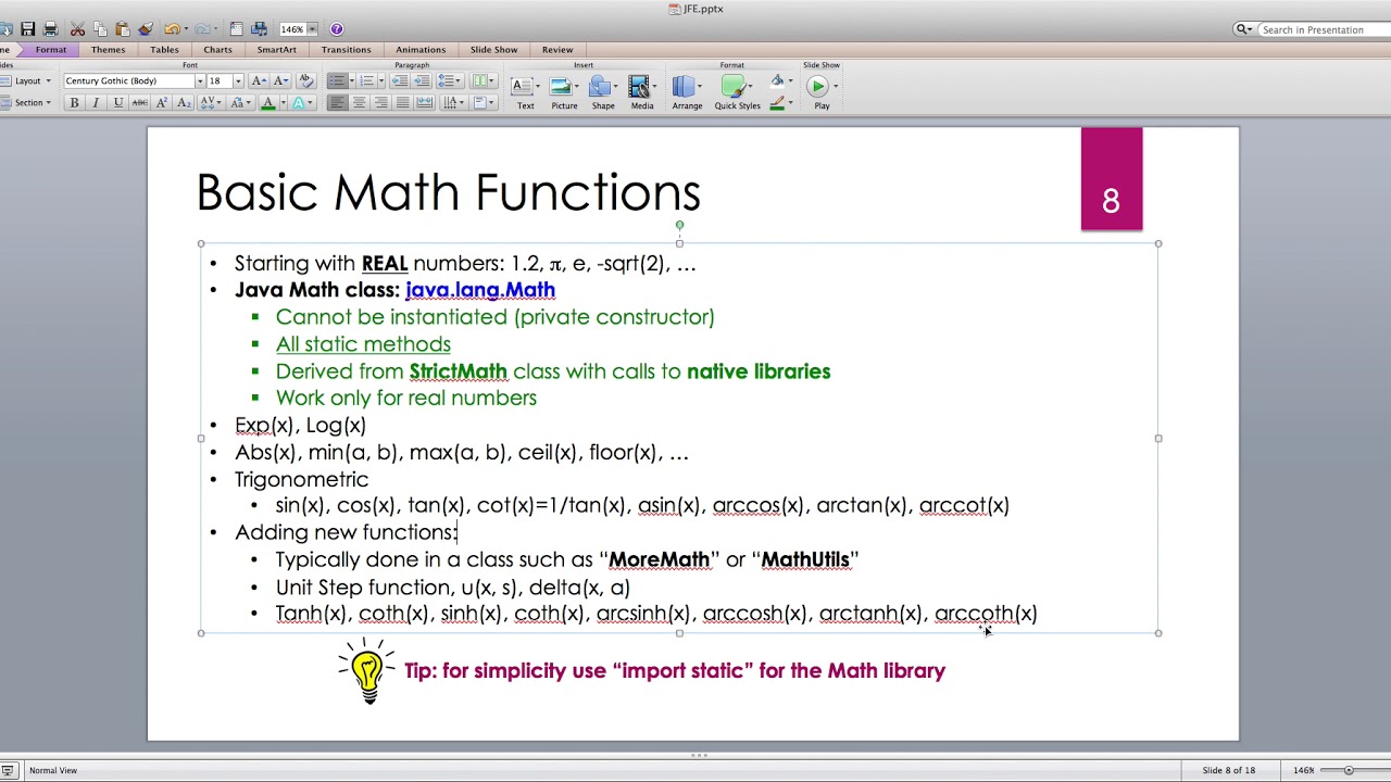 Java for Scientific Computing: java.lang.Math class