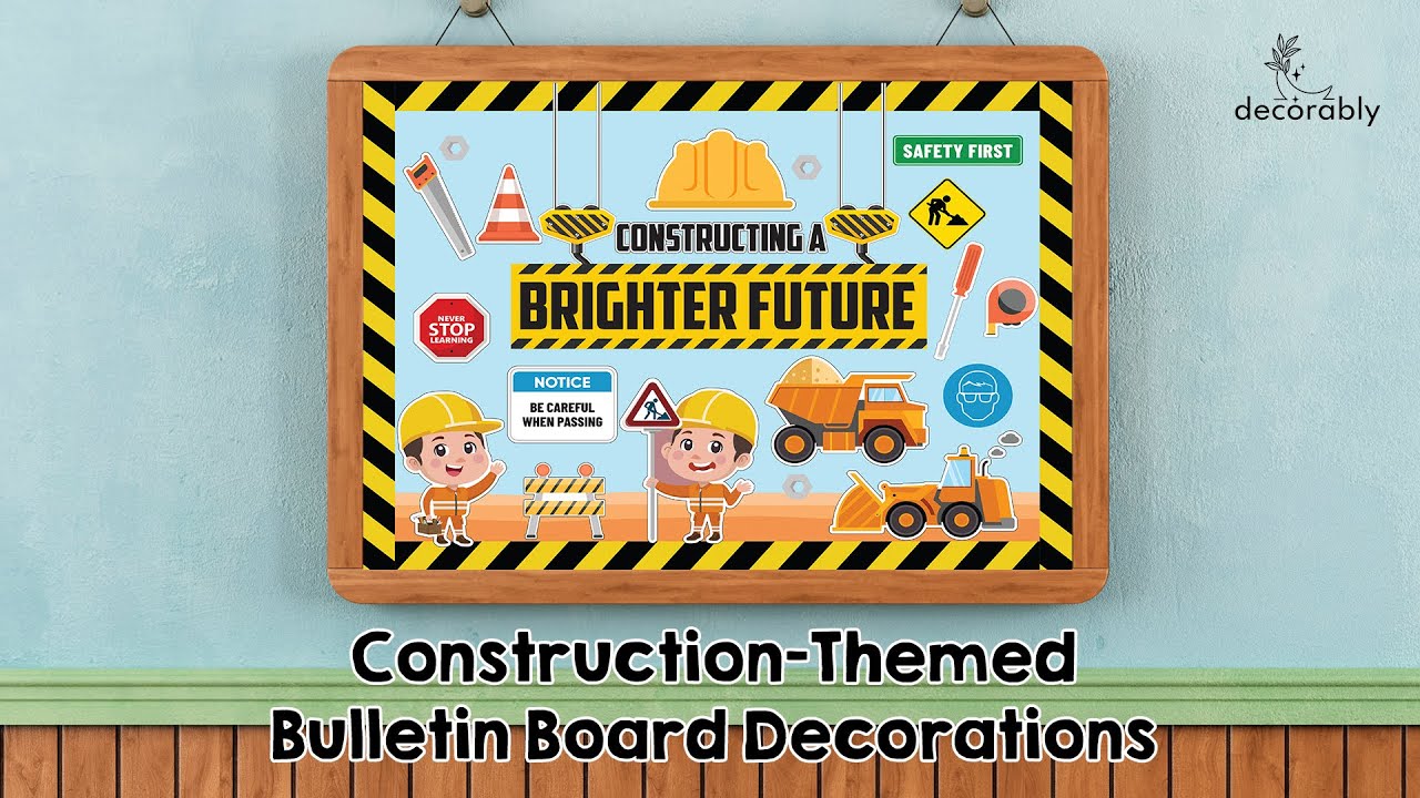 🚧 Upgrade Your Classroom with these vibrant Construction-Themed Bulletin Board Decor! 🏗️🚜