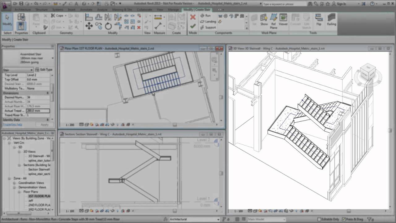 Autodesk Revit: Creating a Switchback Stair