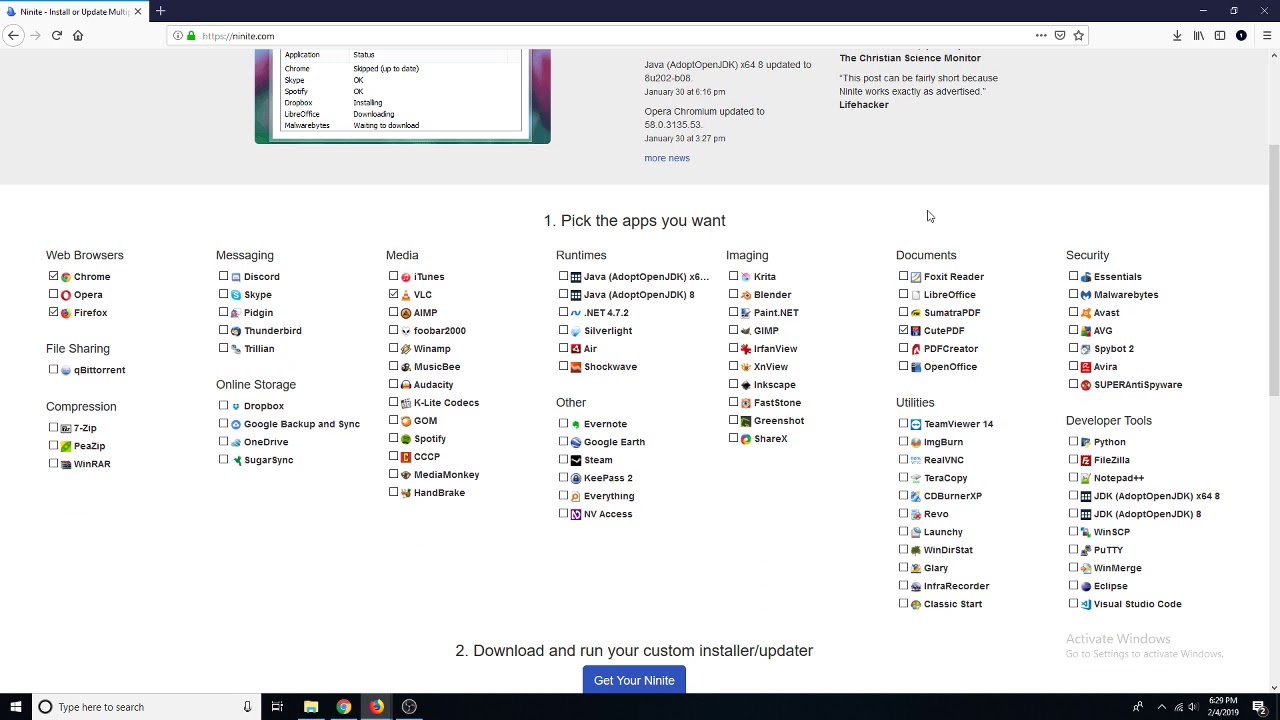 How to Install Multiple Programs at Once - Windows 10 - Ninite.com
