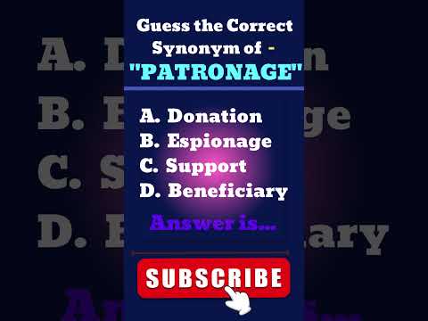 Guess the Synonym of - "Patronage". #shorts #youtubeshorts #shortsvideo