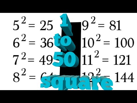 square 1 to 50 || 1-100 square || best square table ||#shorts