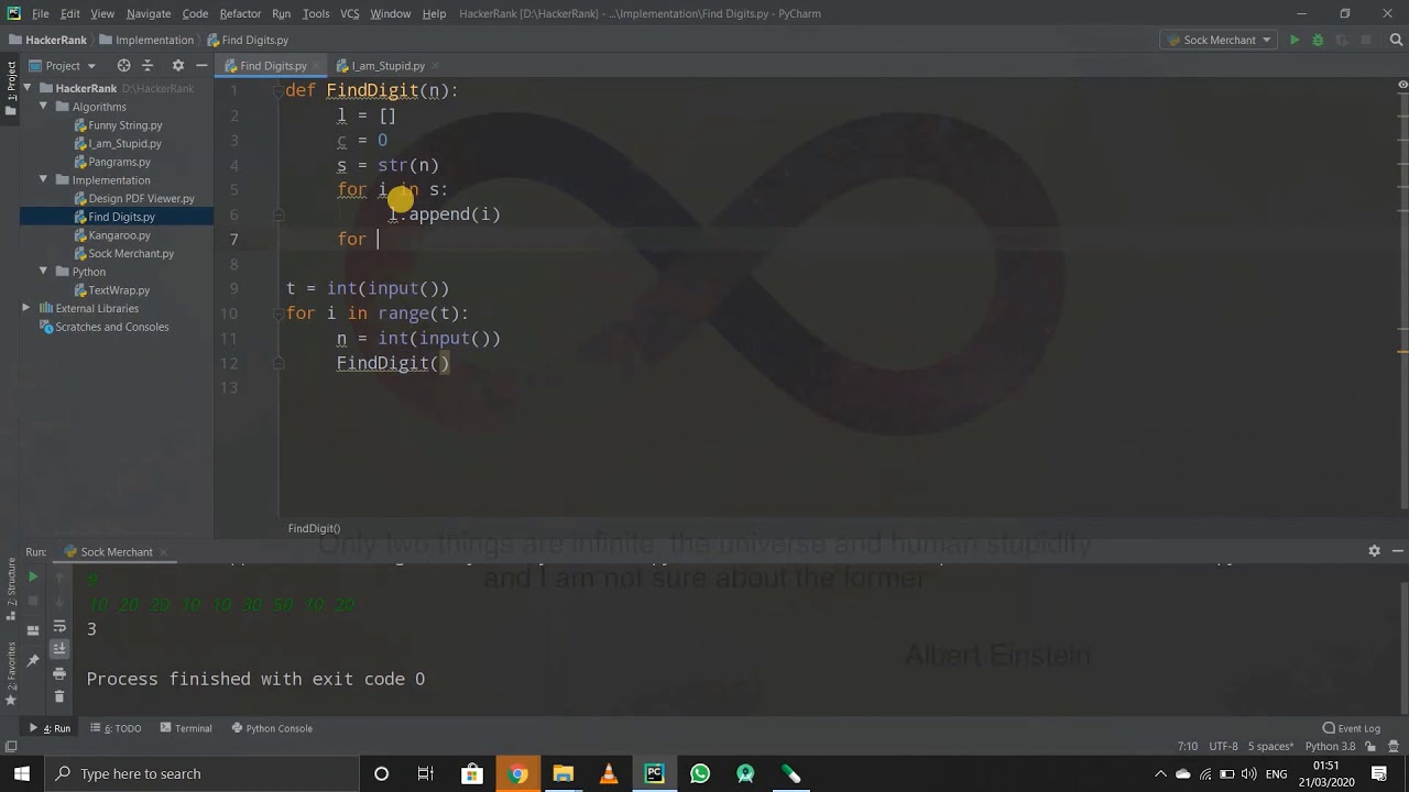 Find Digits HackerRank Solution in Python