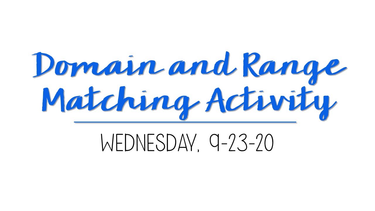 Domain and Range Matching Activity