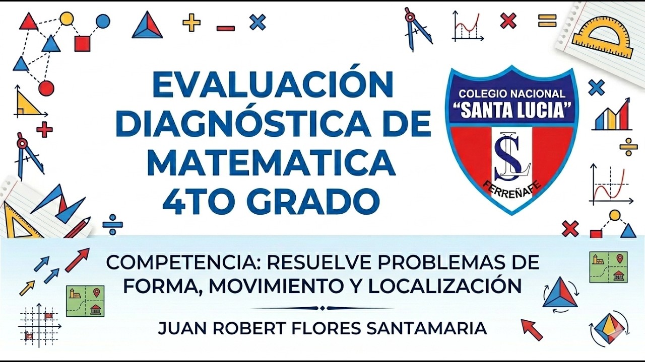 EVALUACIÓN DIAGNÓSTICA MATEMÁTICA 4° COMPETENCIA RESUELVE PROBLEMAS FORMA MOVIMIENTO Y LOCALIZACIÓN