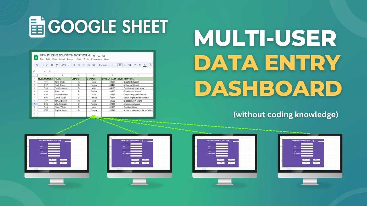 Google Sheet Multi-user Data Entry Dashboard | Data Entry Form | No Coding Knowledge